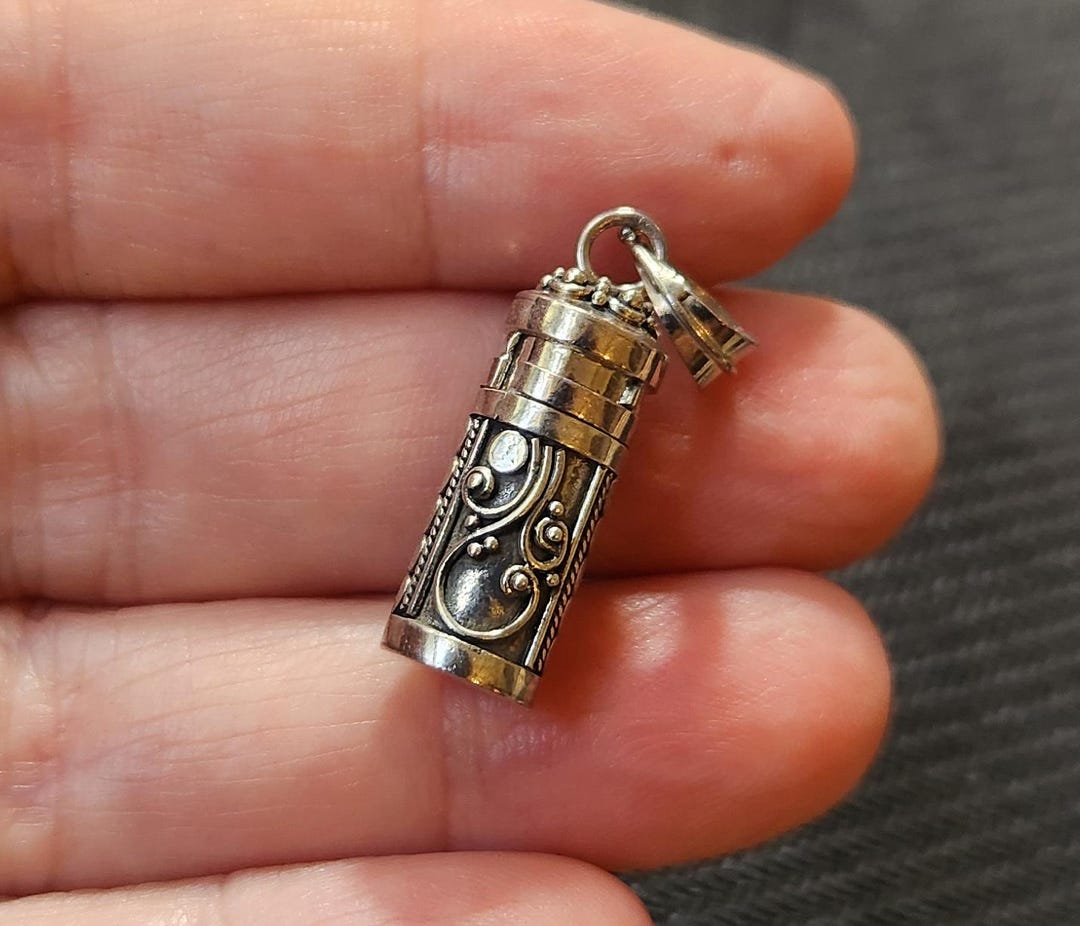 Bali Sterling Silver Prayer Box Pendant, Wish Locket - Etsy