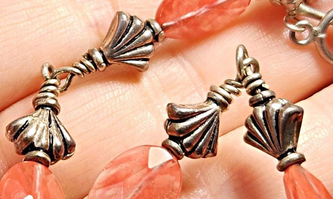 Bali Sterling Silver Scallop Shell Beads, Art Nouveau Toggle Clasp - Etsy