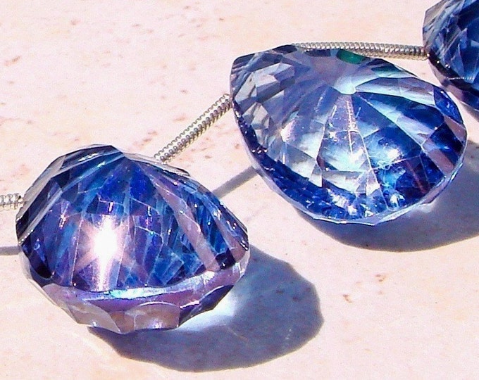 LARGE Stunning AAA Mystic Periwinkle Blue Topaz Fat Starburst Briolette ...
