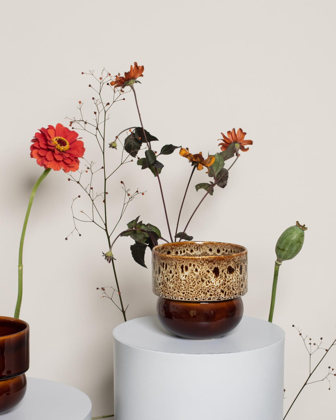 Ceramic Planter, Handmade Pot, Vintage Boho Flower Pot, Honey + Pattern ...