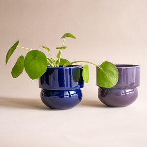 Ceramic Planter, Handmade Pot, Vintage Boho Flower Pot, COBALT - Etsy ...