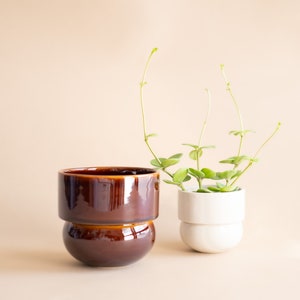 Ceramic Planter, Handmade Pot, Vintage Boho Flower Pot, Honey - Etsy