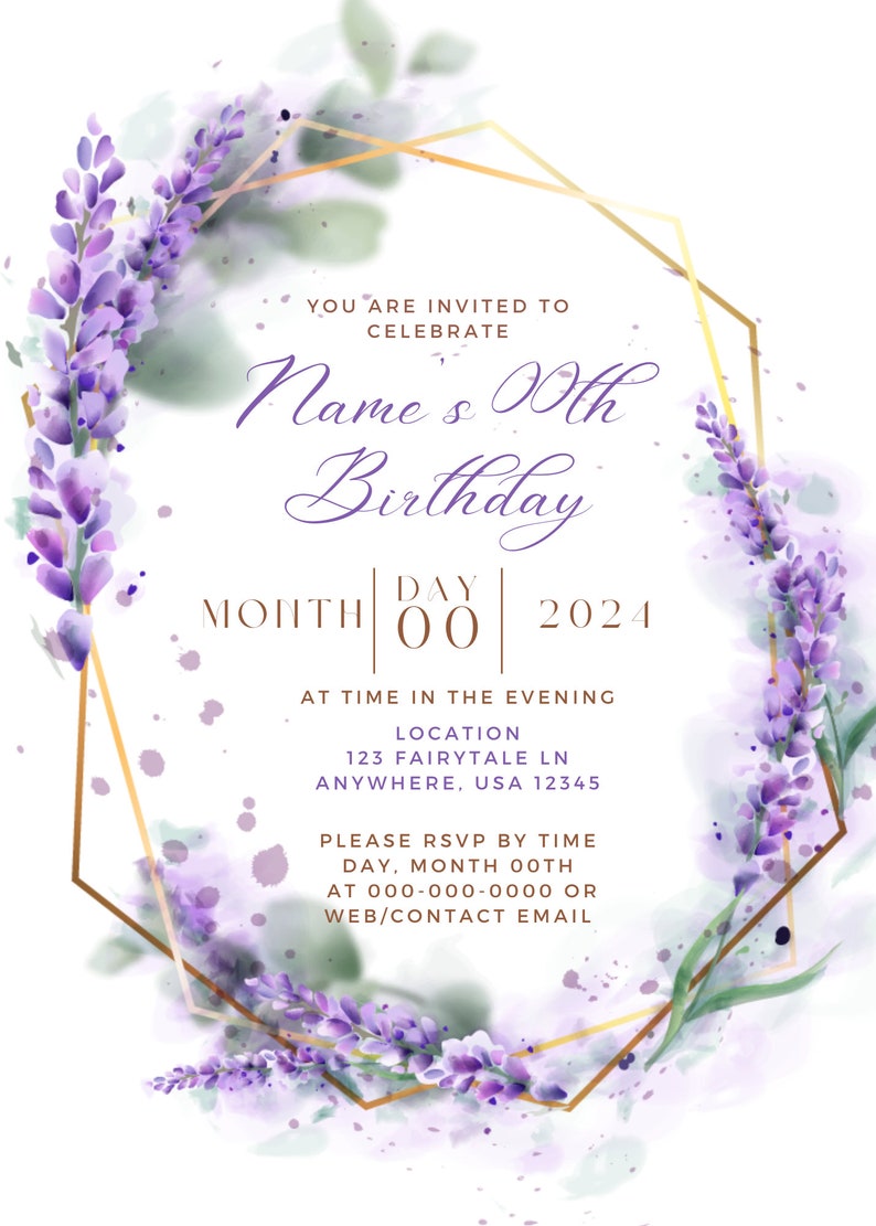 Lavender Invitation - Etsy