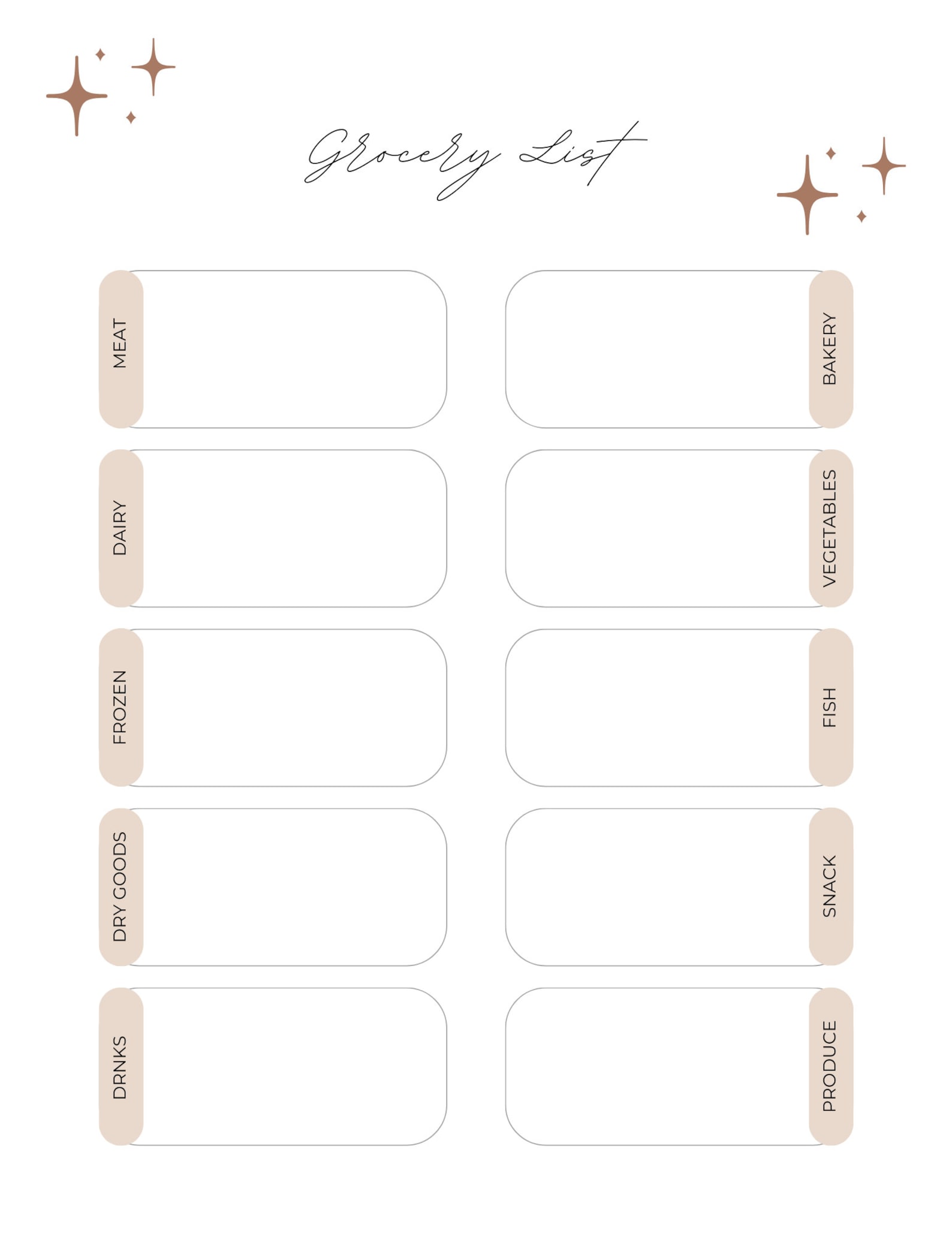 Simple Minimalist Weekly Meal Planner That Includes Grocery List and ...