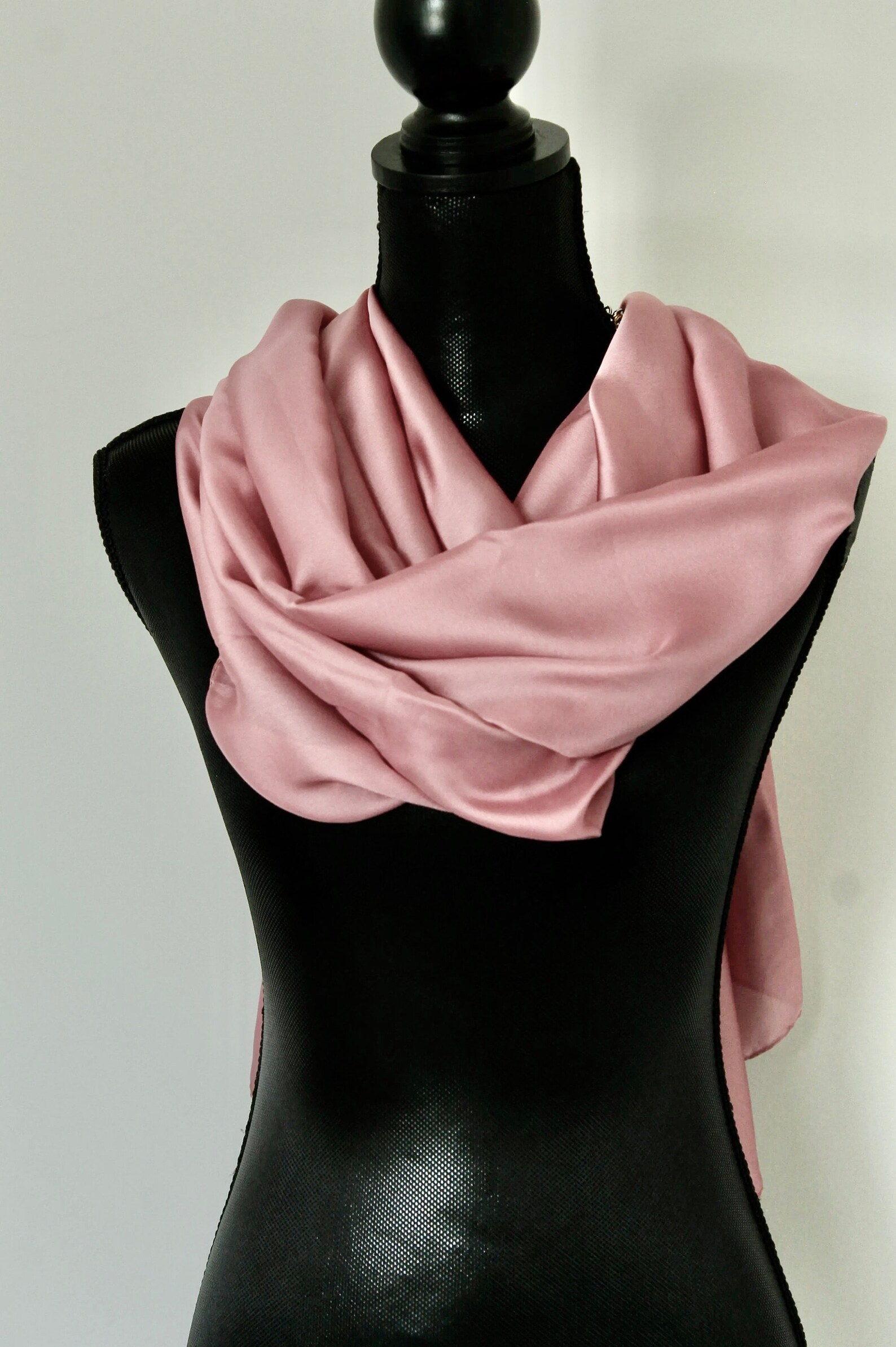 Dusty Rose Silky Satin Scarf, Wrap, Cover, Shawl. Classic and ...