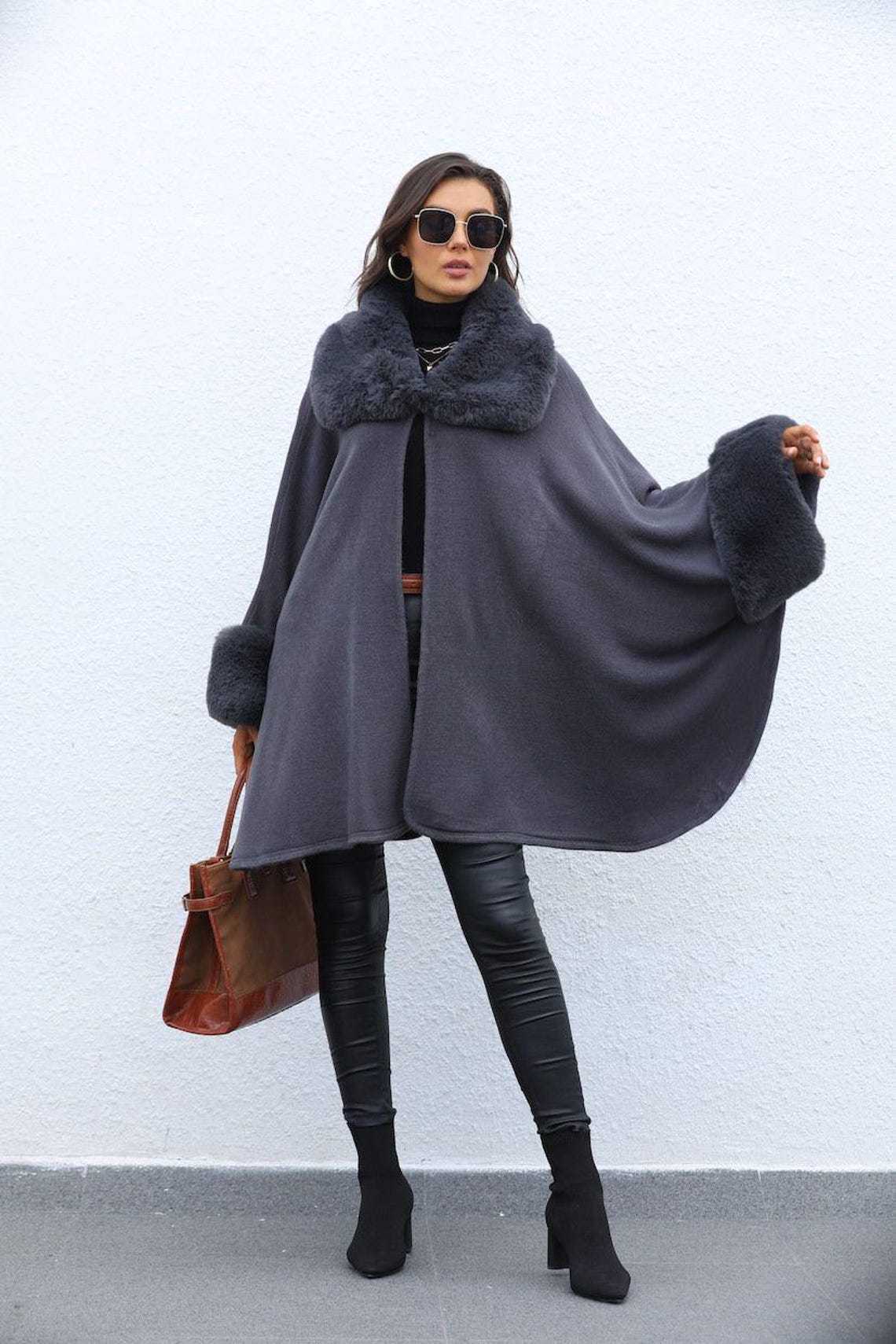 Luxury Faux Fur Cape, Soft Pink Wrap, Cloak, Jacket, Shawl. Ideal ...