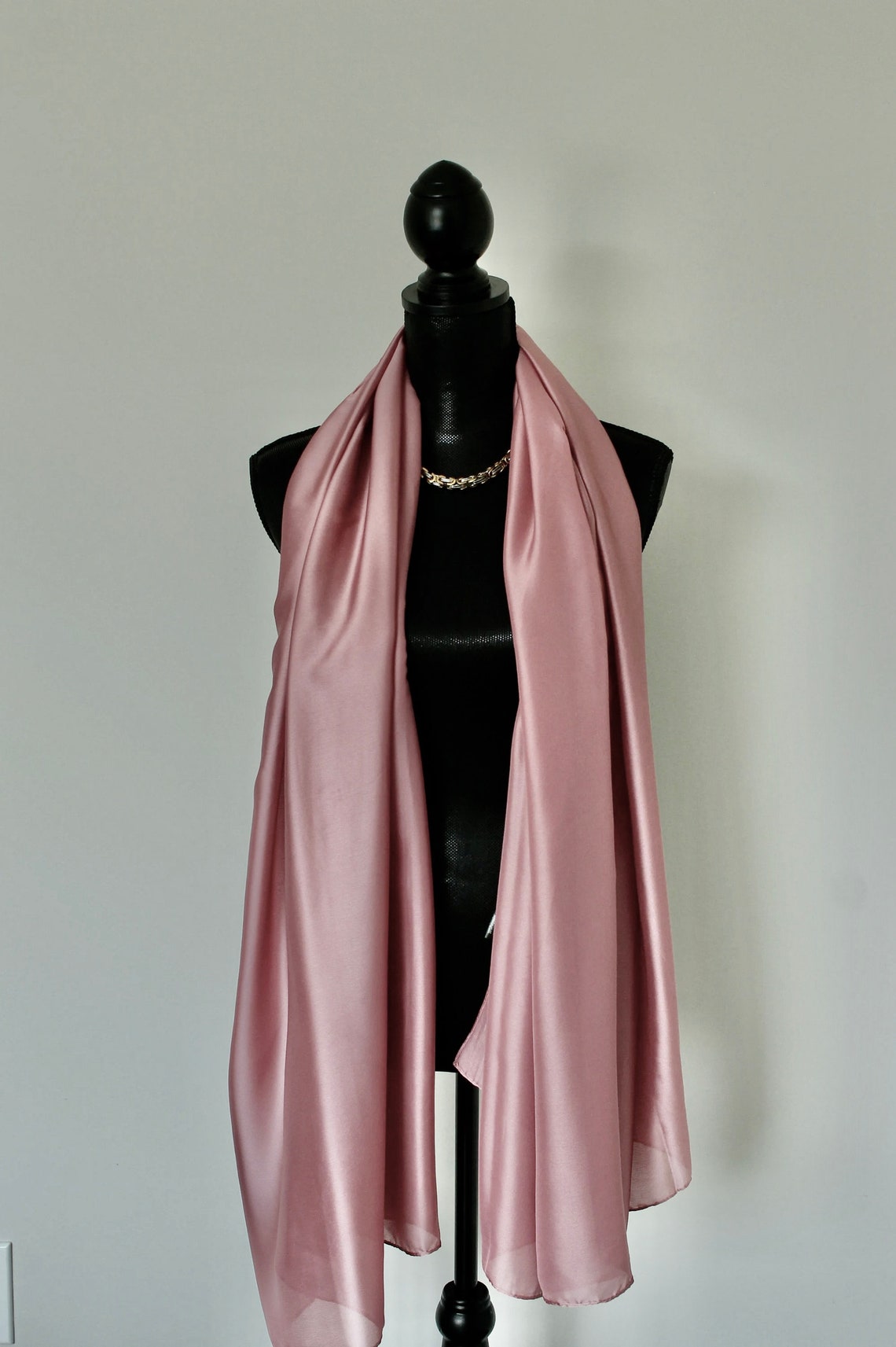 Dusty Rose Silky Satin Scarf, Wrap, Cover, Shawl. Classic and ...