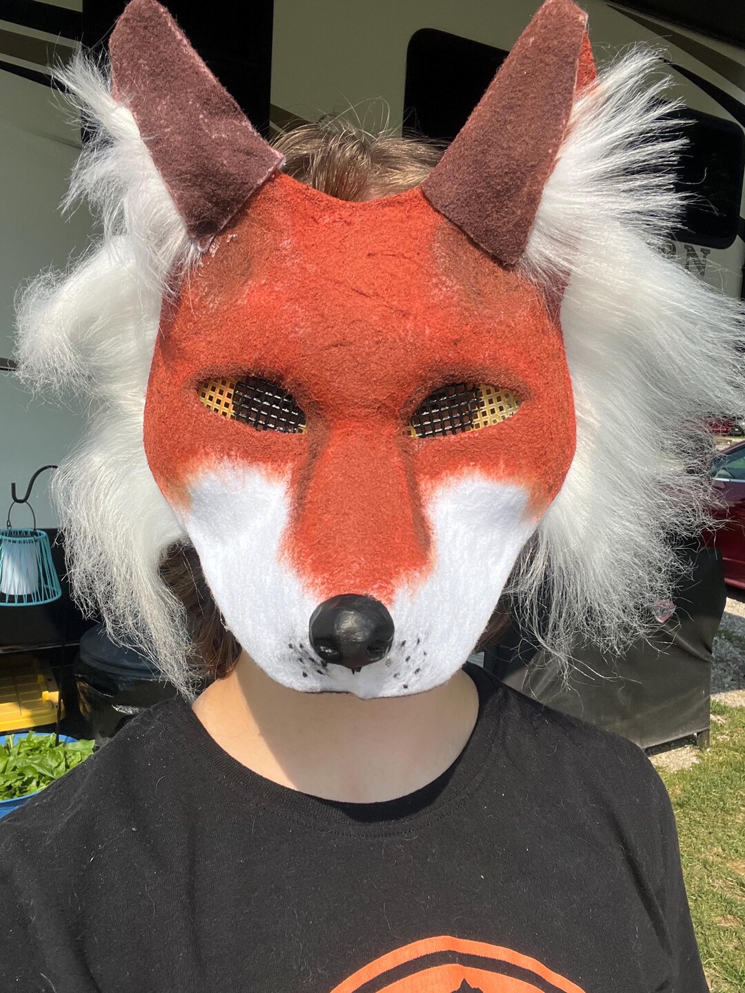 Red Fox Glowing Eyes Therian Mask Furry Cosplay - Etsy
