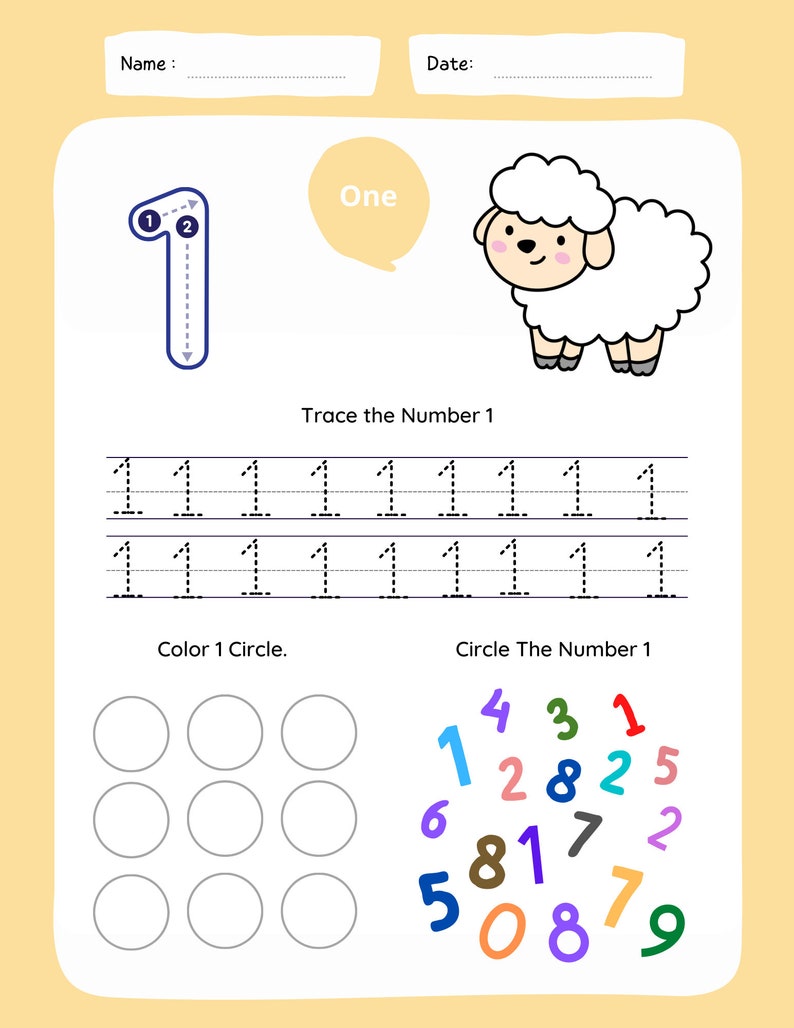 Tracing Numbers 1-10 - Etsy