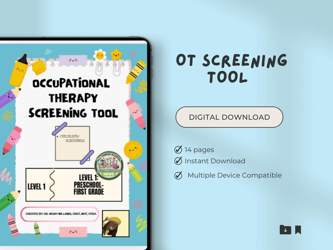 Occupational Therapy Screening Tool | 14-page OT Printable Checklist ...
