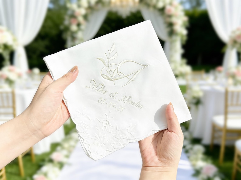 Personalized Wedding Handkerchief,custom Embroidered Gift for Bride ...