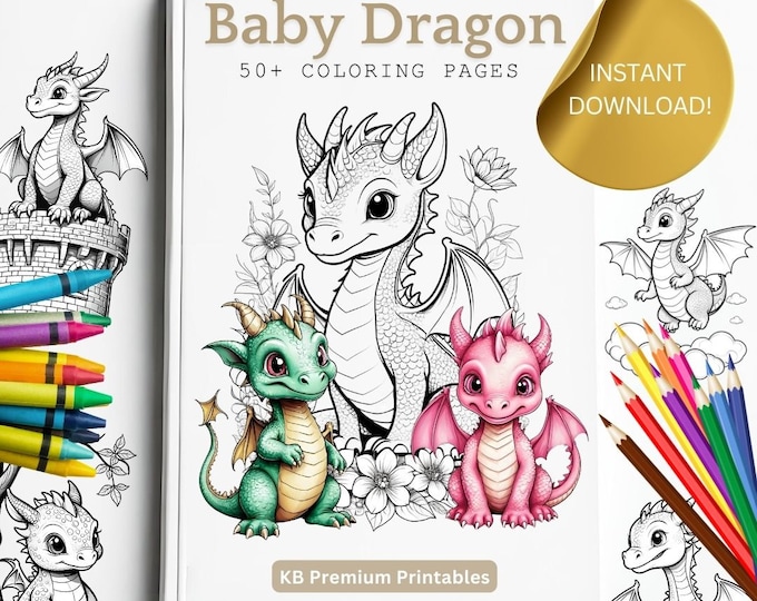 Cute Baby Dragon Coloring Pages 10 Printable Designs for Kids - Etsy Canada