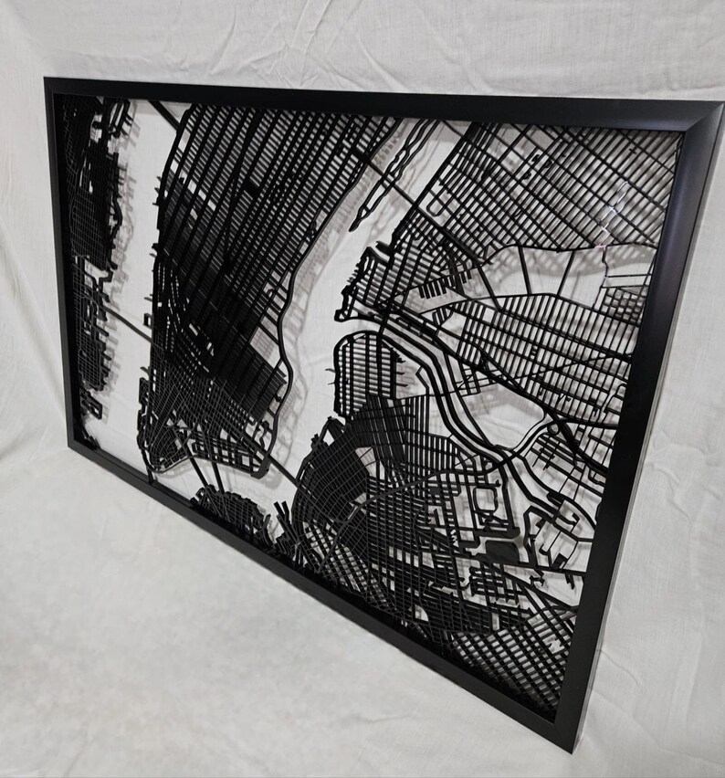 Mapa De New York 3D Archivo Corte Laser - SVG DXF DWG - Madera Acrilico ...