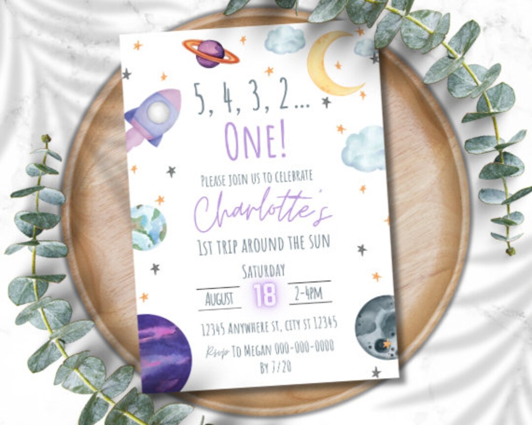 Fully EDITABLE 1st Birthday Gender Neutral Digital Template Instant ...