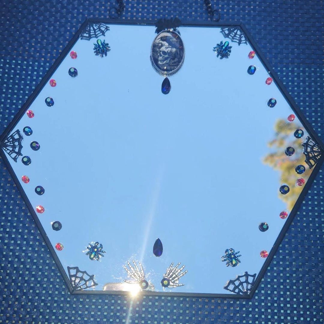 Skull and Raven Mirror - Etsy