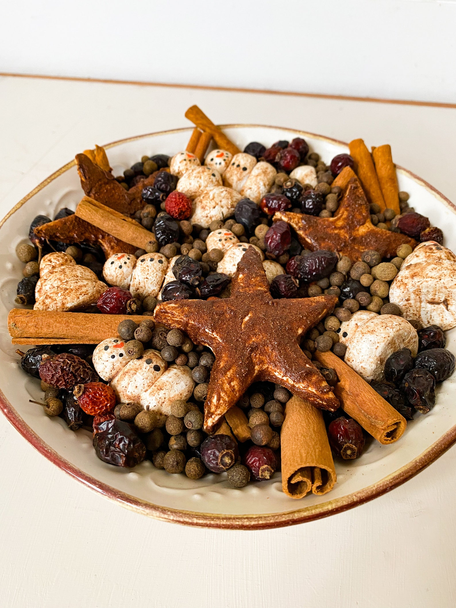 Snowman Potpourri | Mini Snowmen, Spices, Rosehips, Clay Stars ...