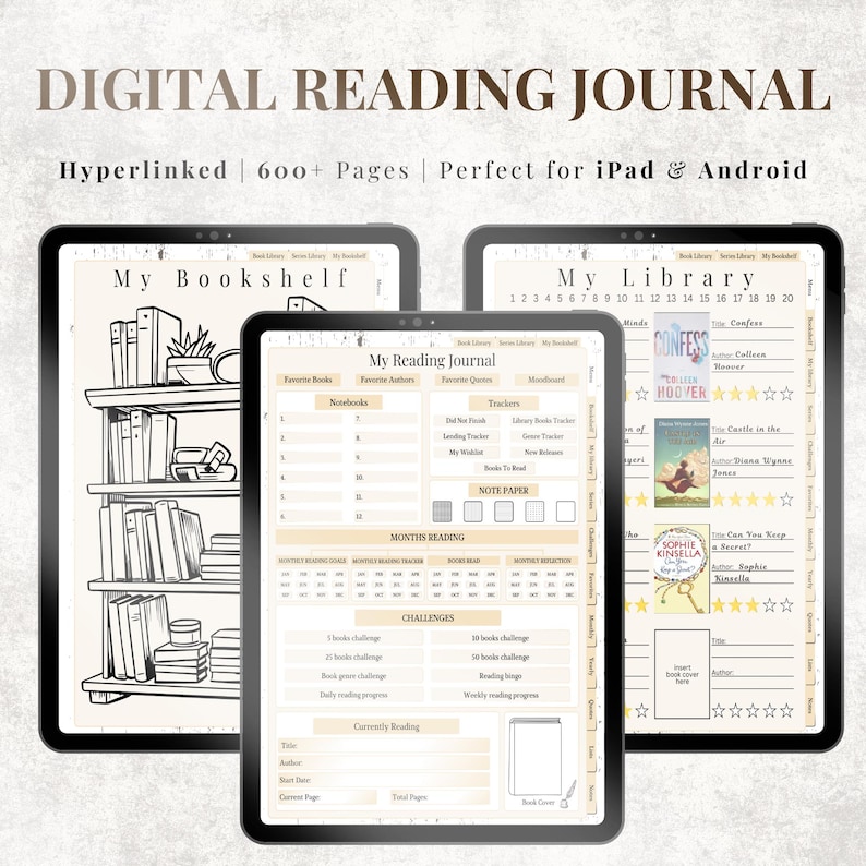 Digital Reading Journal, Digital Reading Planner, Goodnotes, Notability ...