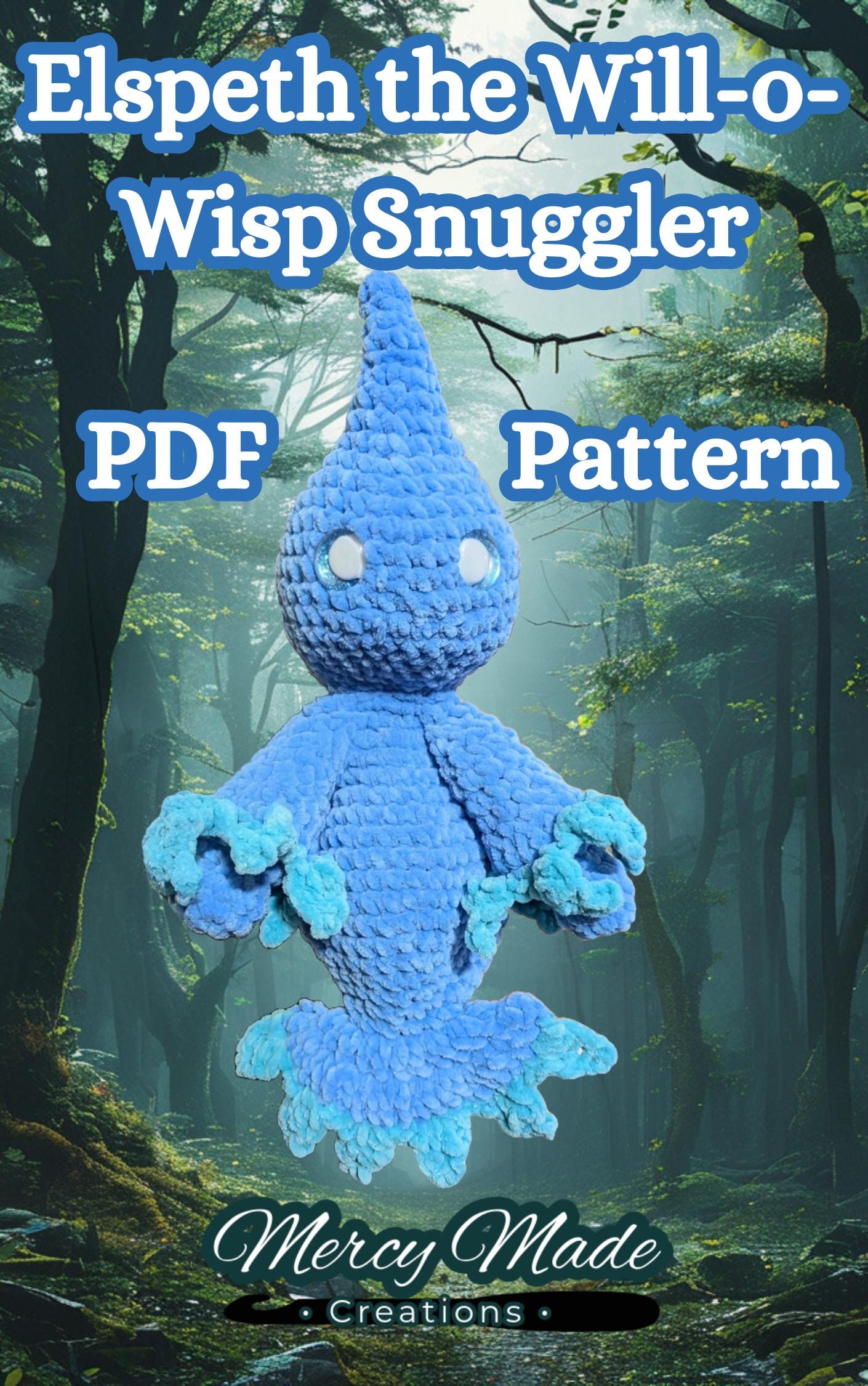Digital PDF Crochet Pattern Elspeth the Will-o-wisp Snuggler - Etsy