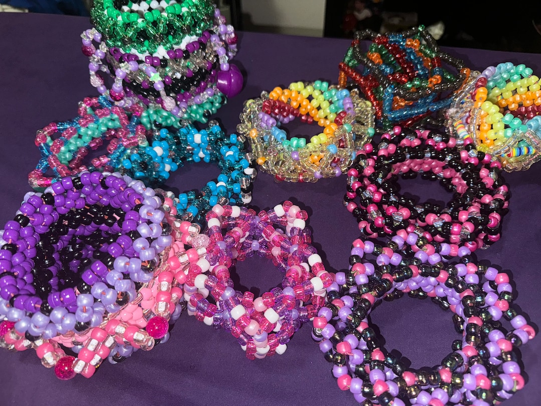 Beaded Kandi Cuffs - Customizable Rave Bracelet - Etsy