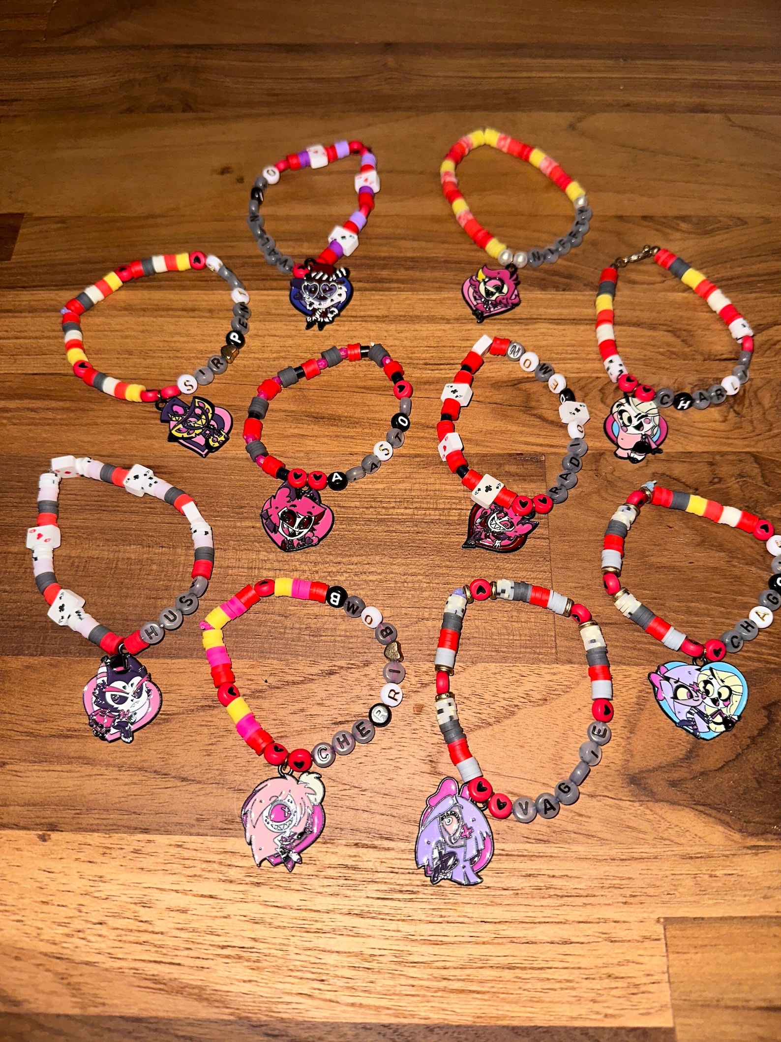 Hazbin Hotel Handmade Clay Charm Bracelets - Etsy