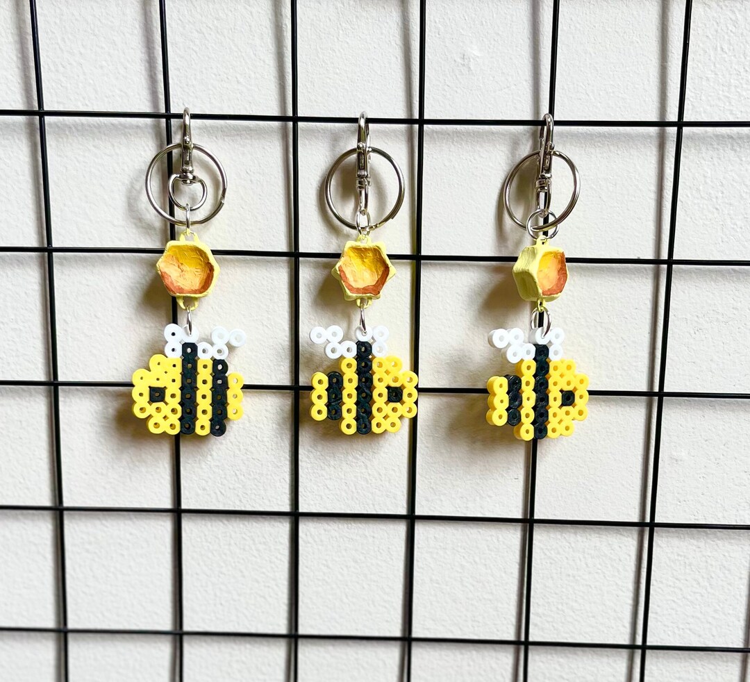 Cute Bumblebee Keychain Small Bee Craft Sweet Honeycomb Handmade Clay Charm - Etsy