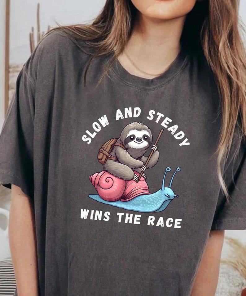 Slow and Steady Wins the Race Png, Sloth Riding Snail Png Funny Slow ...