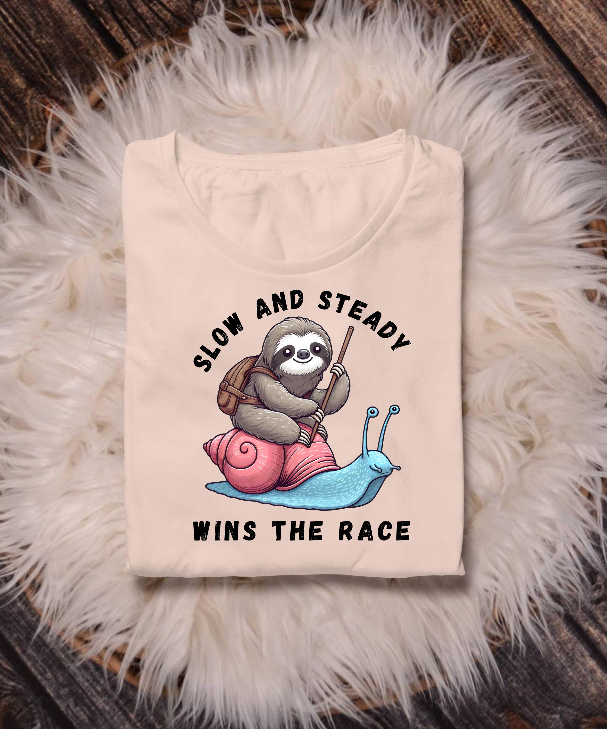 Slow and Steady Wins the Race Png, Sloth Riding Snail Png Funny Slow ...