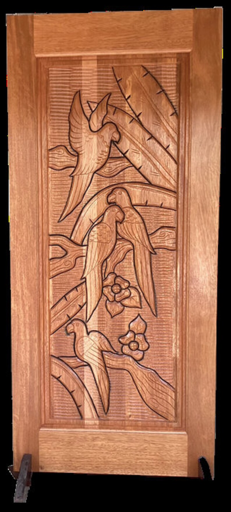 Hand-carved Brazilian Mahogany Entryway Doors Parrot papagallo Door - Etsy