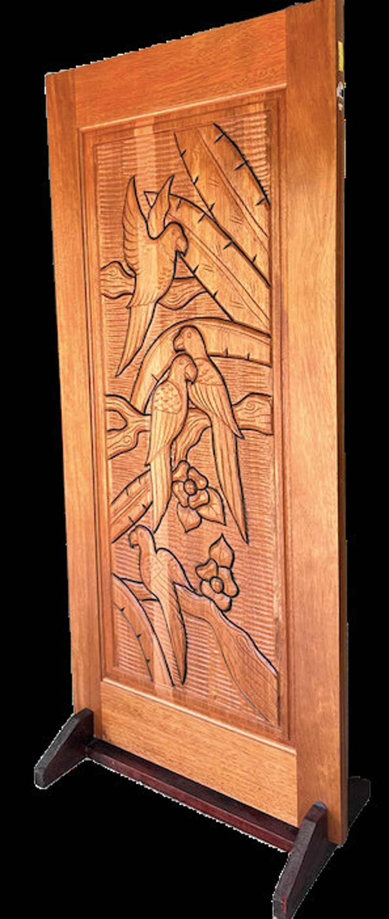 Hand-carved Brazilian Mahogany Entryway Doors Parrot papagallo Door - Etsy
