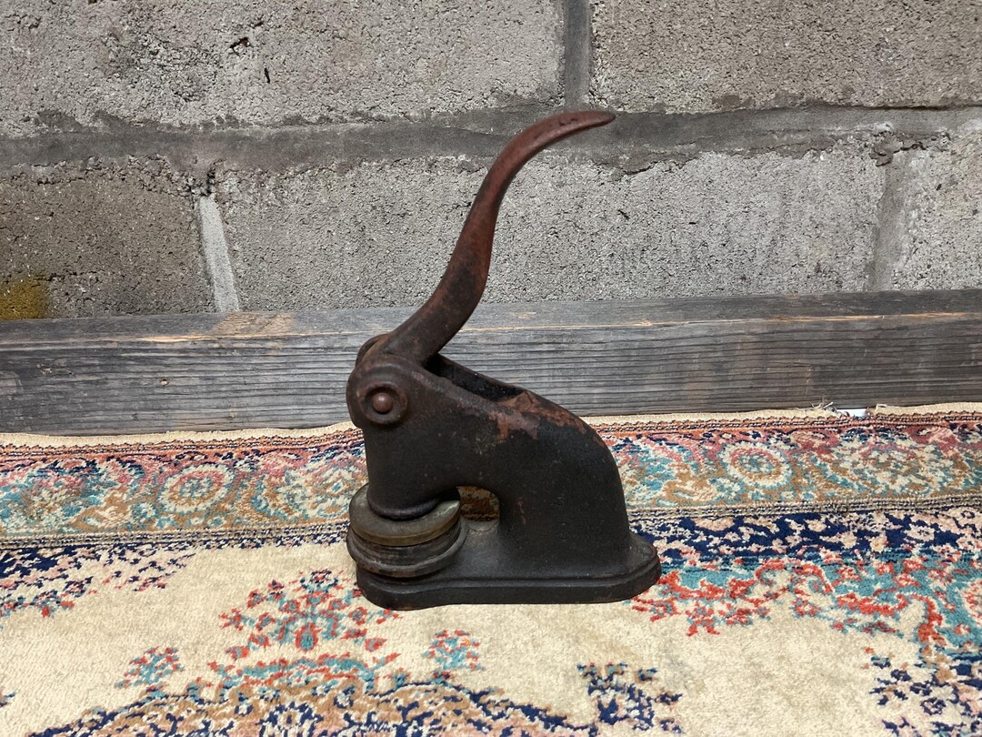 Vintage Cast Iron Office Seal Stamp Embosser, Notaire, Province De ...