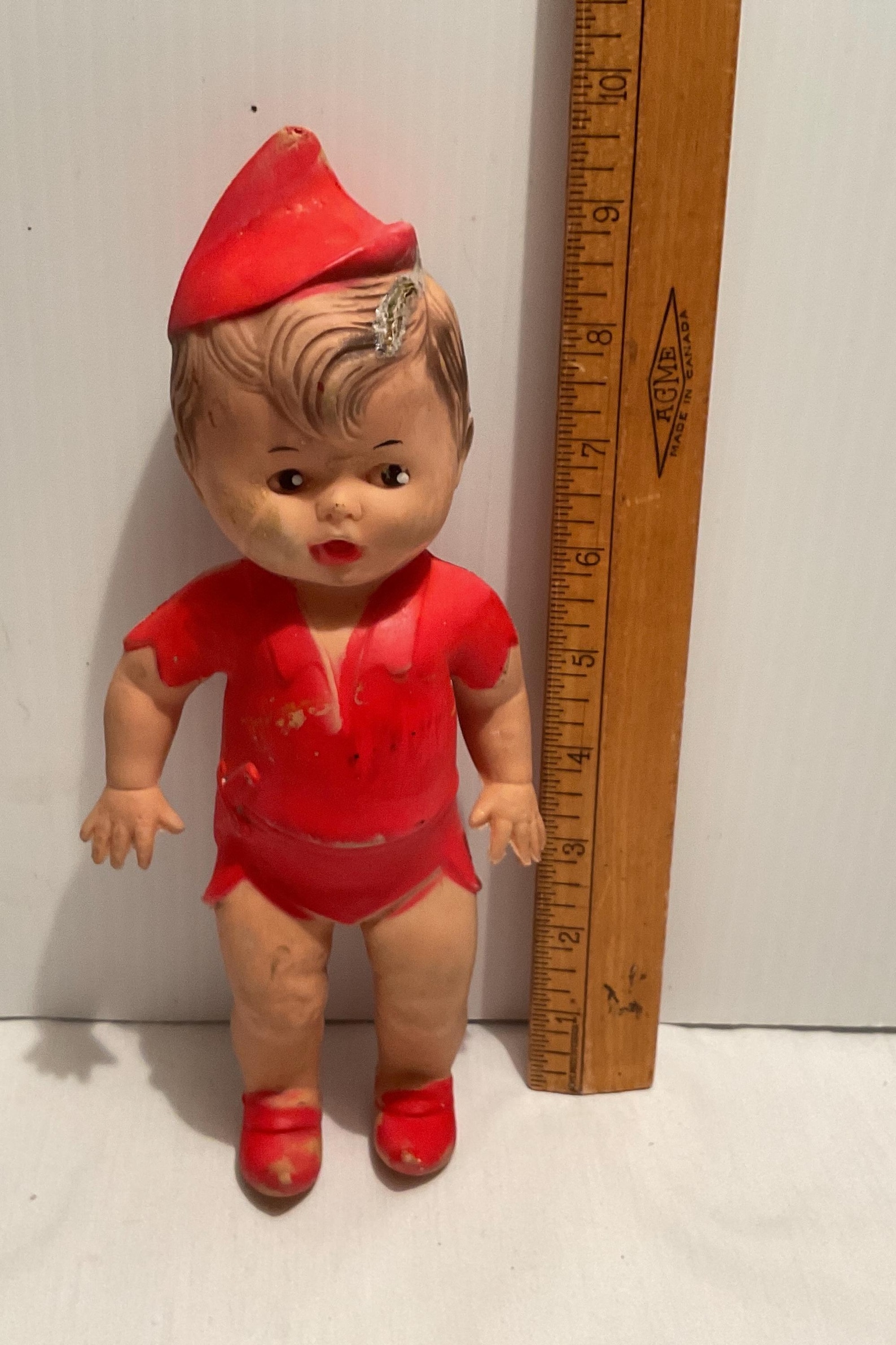 Vintage Red Squeaky Rubber Doll -no Squeaker- Made in Canada by Viceroy ...