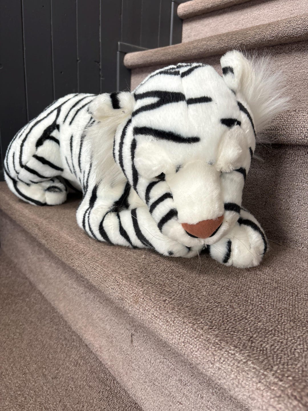 Siberian White Bengal Tiger Stuffed Animal. the Tiger is Resting.- 26 ...