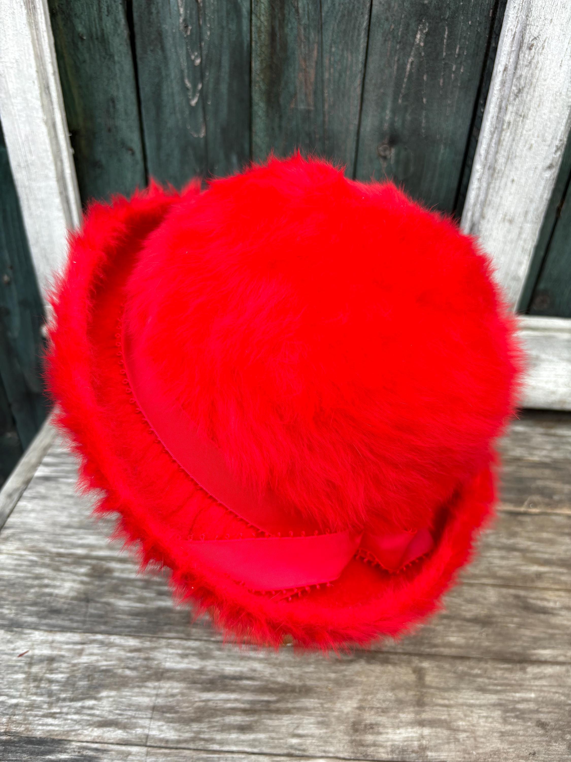 Red Felt Hat From Italy. Mrs. Claus's Hat. Ho Ho Ho. - Etsy