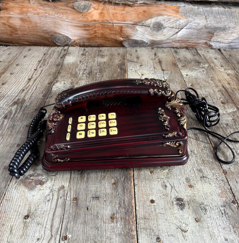 Vintage, 80's Style, Ornate, Land Line, Victorian, Telephone, Push ...