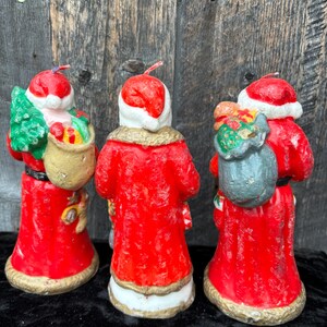 Three Old Santa Candles. Old Christmas Candles. - Etsy