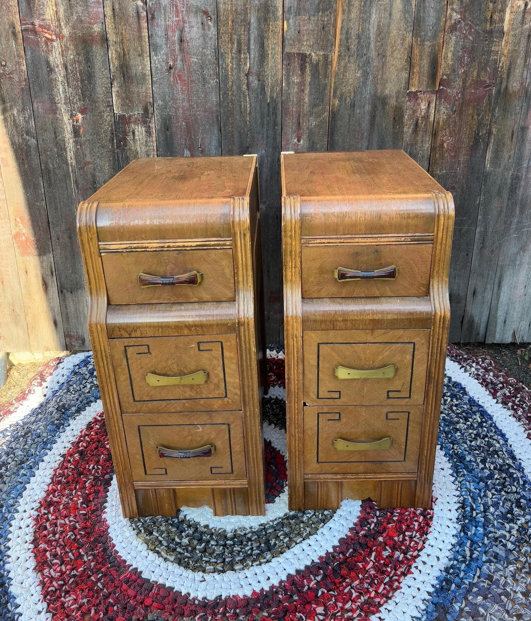 Pair of Vintage Bedside Tables, Nightstands, Mid-century Modern Pop ...