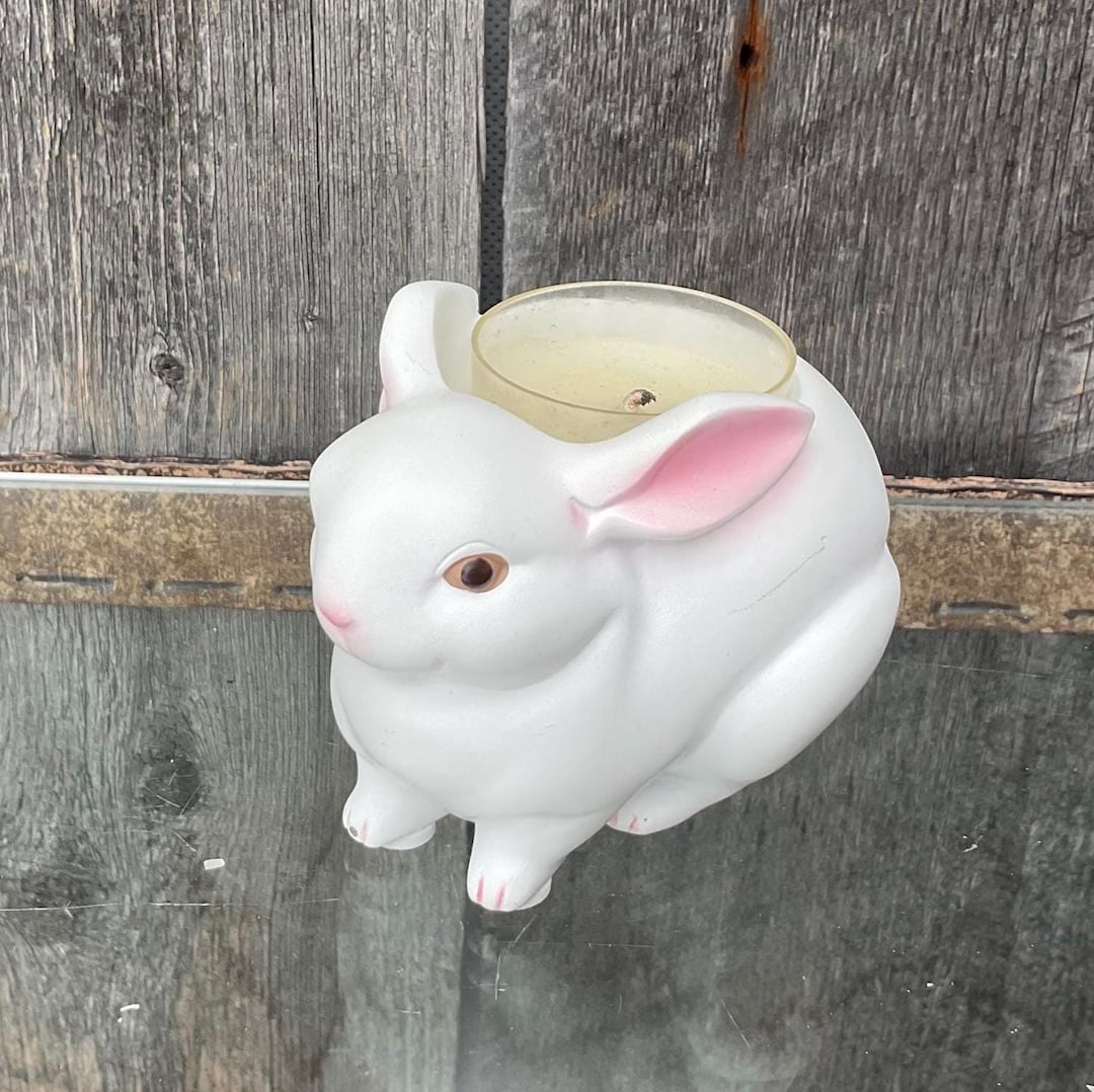 Partylite Natures Love Baby Bunny Tealight Candleholder White Rabbit ...