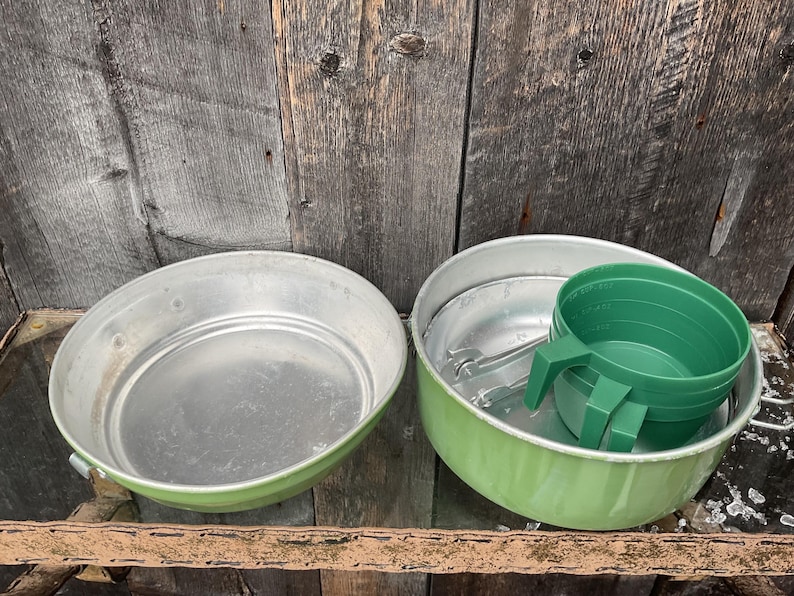Vintage Mess Kit Nesting 12/76 Aluminum Serves 3 Camping Cooking Hong ...