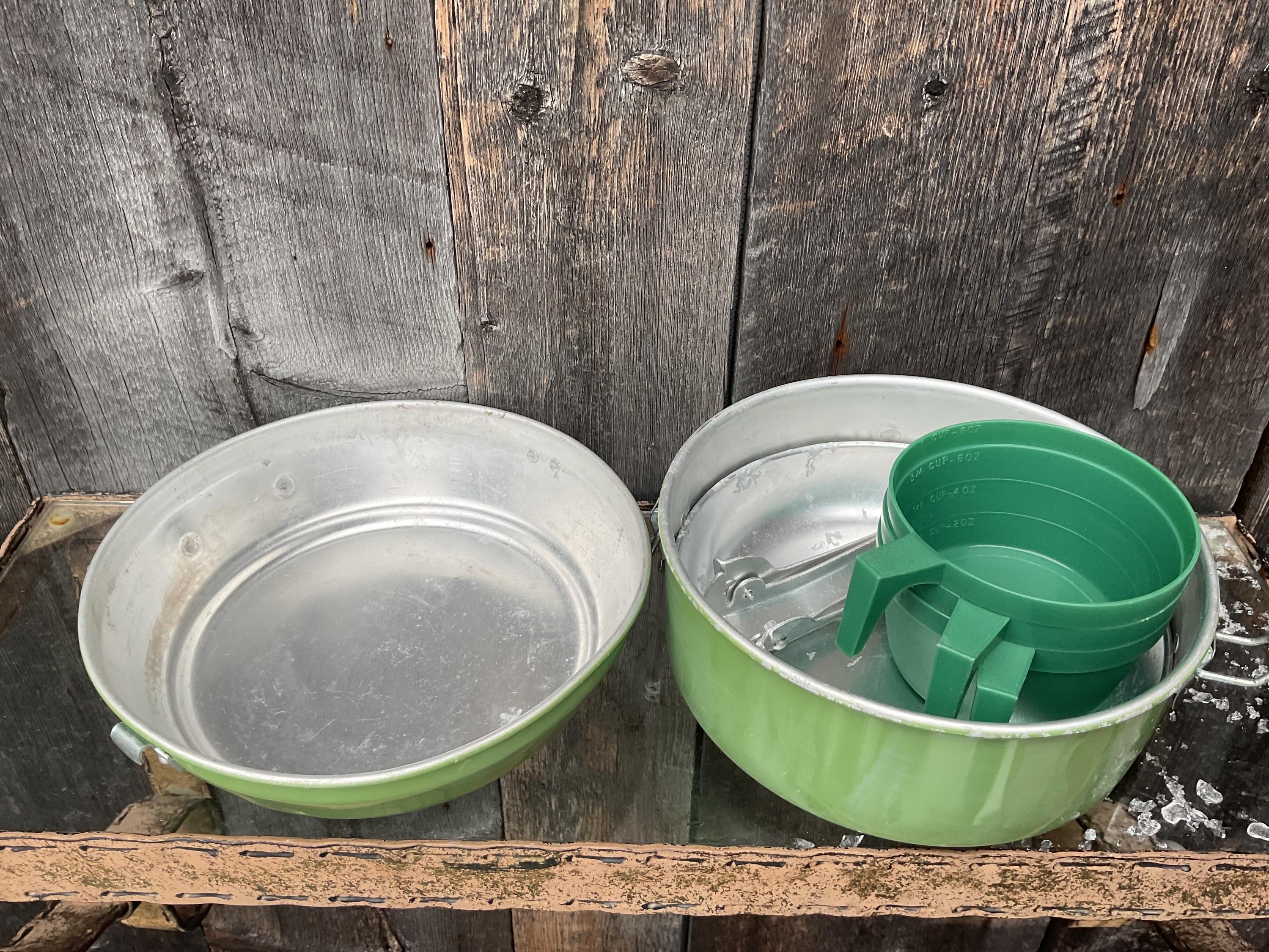 Vintage Mess Kit Nesting 12/76 Aluminum Serves 3 Camping Cooking Hong ...