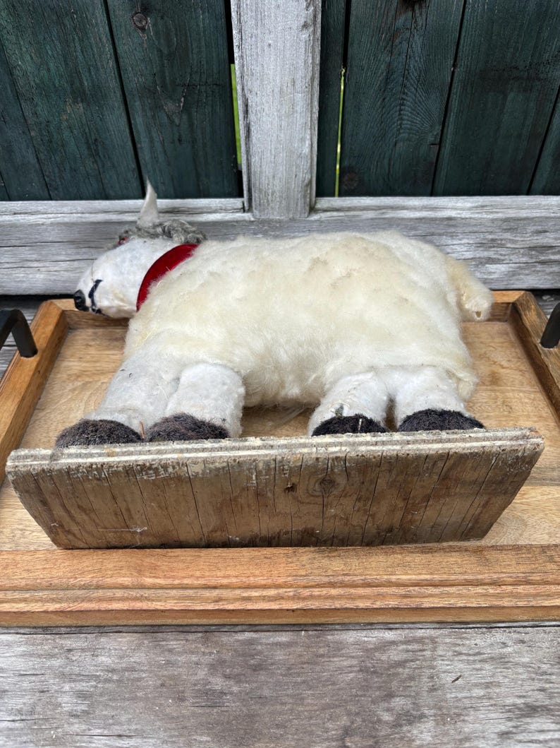 Old Woolly Sheep, Antique Crib Sheep, Nativity Figure, Folk Art, Shabby ...