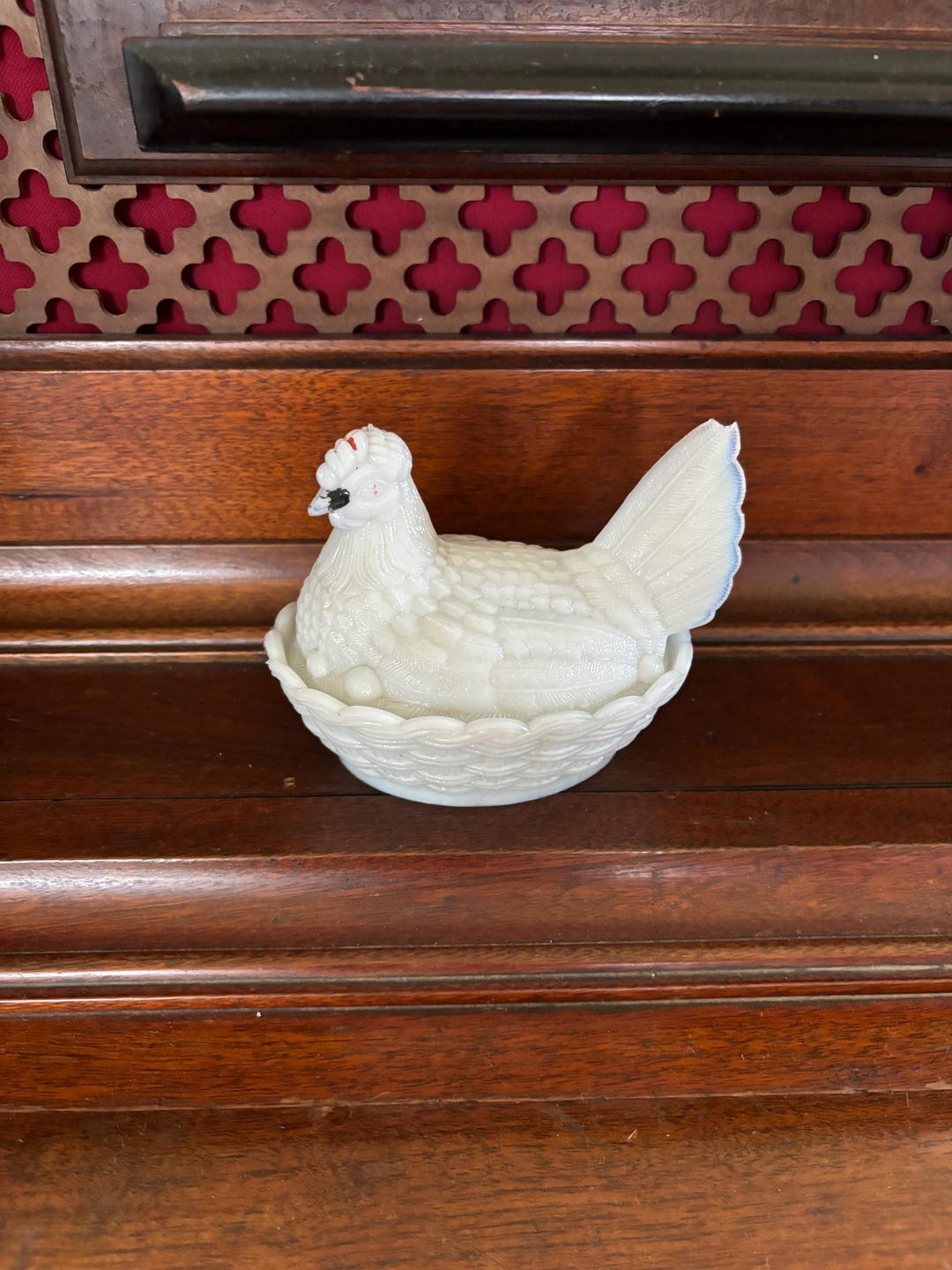 Milk Glass Hen on Nest, White Chicken Hen Lidded Bowl, Candy Nut Dish ...
