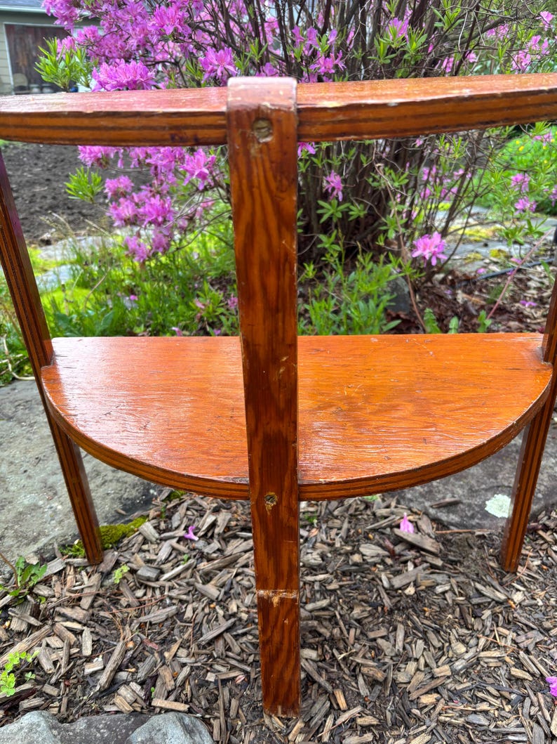 MCM Vintage Half Moon Wooden Side Table, Console Table - Etsy