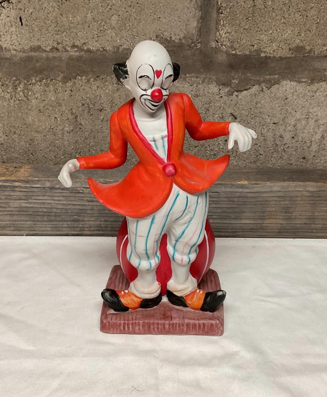 Porcelain Clown With Big Red Ball and a Heart on Its Forehead Gift ...