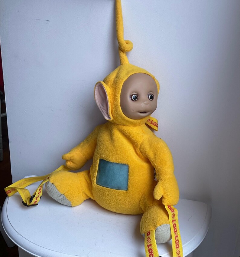 Teletubbies Laa Laa Plush Backpack, Yellow Rubber Face, Vintage 1995 ...