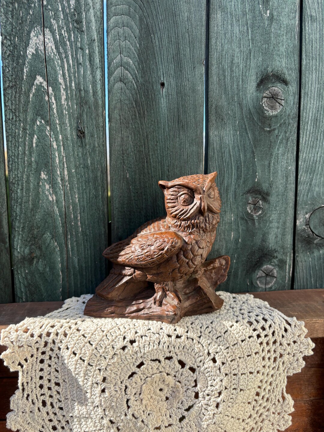 Vintage Log Owl ~ Red Mill MFG ~ Brown Owl Decor ~ Figuring ~ Resin. - Etsy