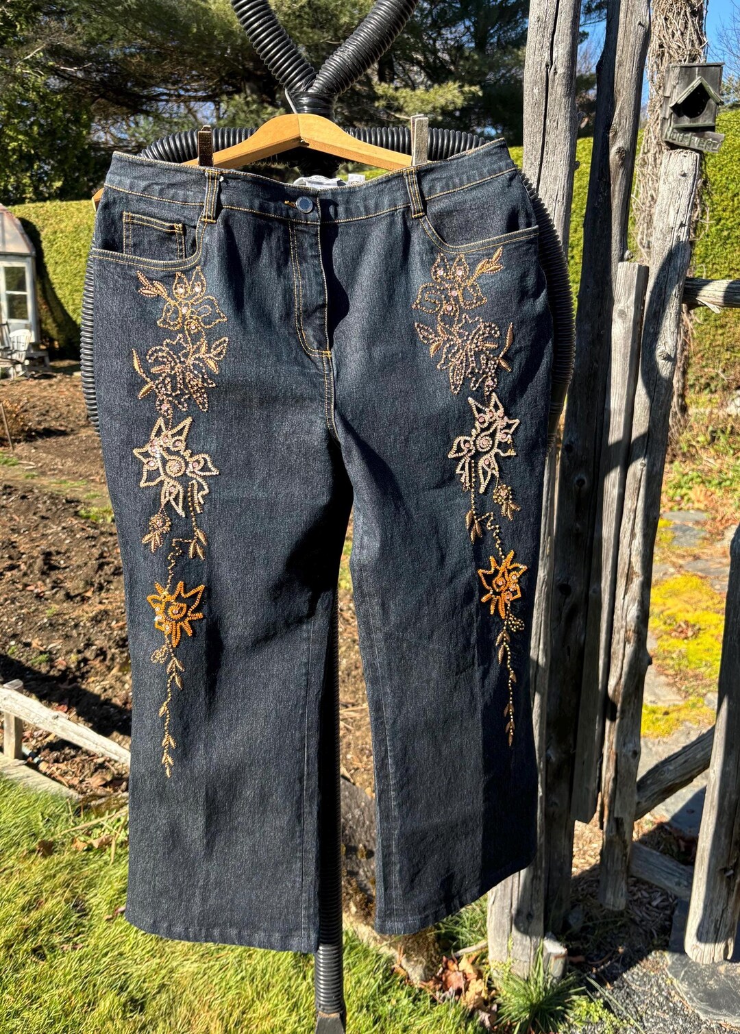 Simon Chang - Jeans! Size 16. With Beautiful Motif! - Etsy Australia