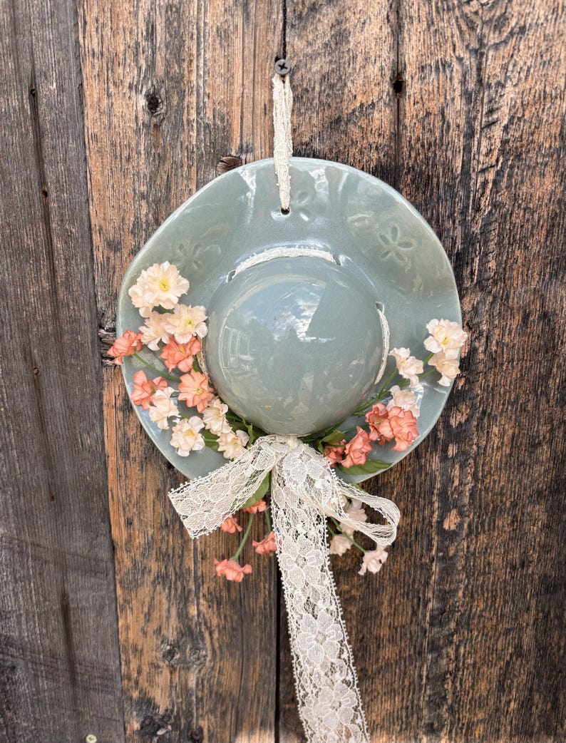 Vintage Wall Decor Ceramic Hat Pottery Design Home Garden Patio ...