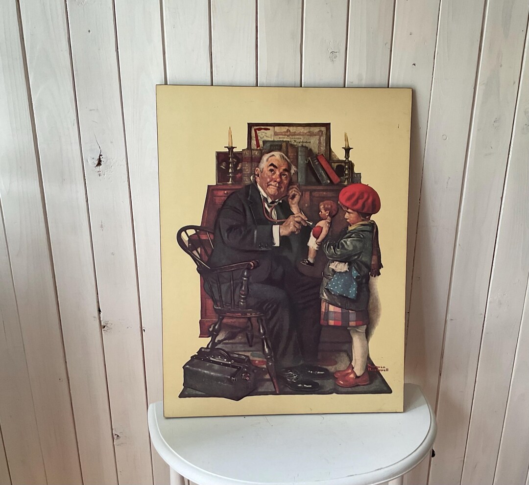 New Norman Rockwell Art Print “the Doctor and the Doll” - Etsy