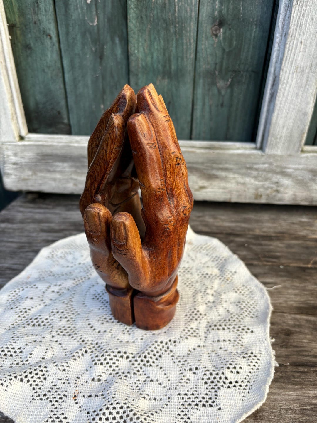 Vintage Carved Wooden Hands, Vintage Praying Hands Wood Figurine, Wood ...