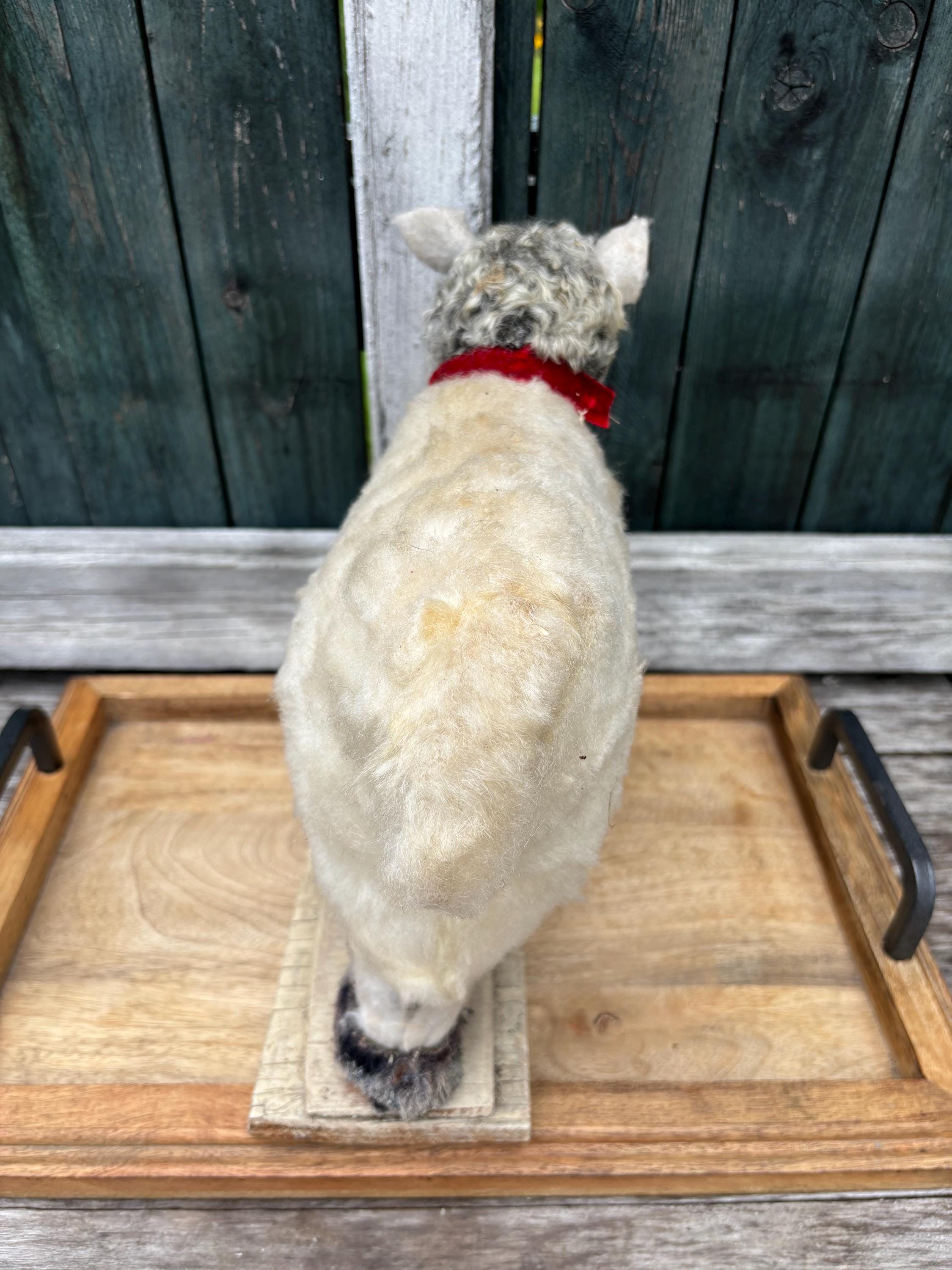 Old Woolly Sheep, Antique Crib Sheep, Nativity Figure, Folk Art, Shabby ...